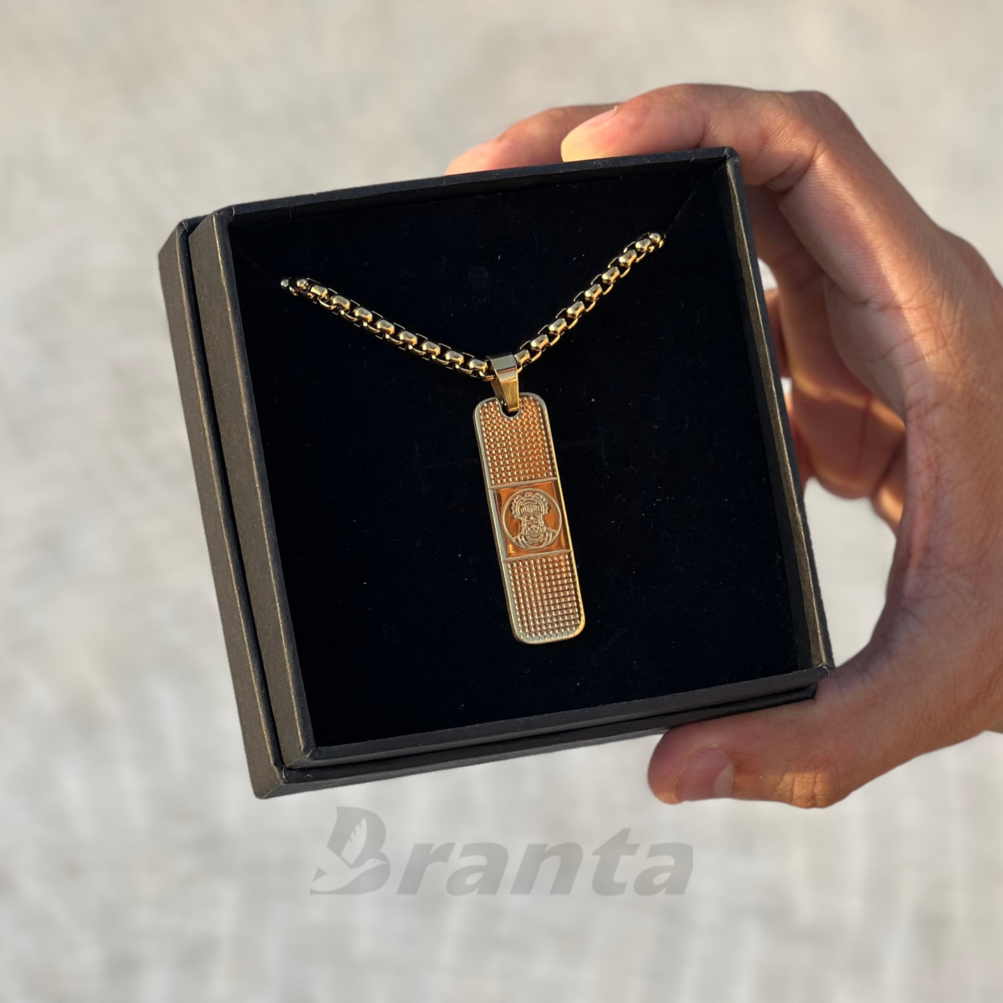 Buy Dotted Hanuman Pendant Design Gold Chain For Men Online - Branta ...