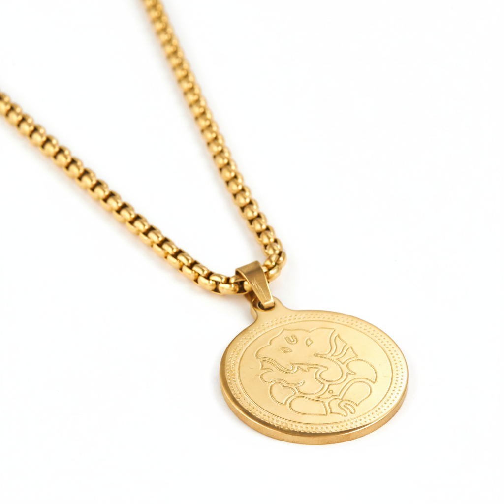Buy Ganesha Gold Pendant Necklace Chain For Men- Brantashop