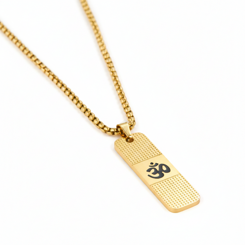 Buy Dotted Om Pendant Design Gold Chain For Men Online - Branta ...