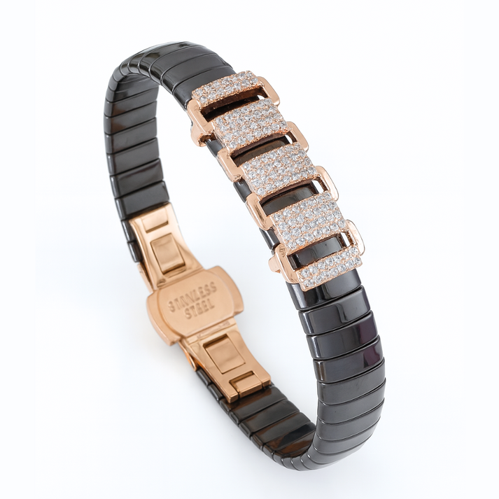 Eterna Diamond Ceramic Stainless Steel Bracelet For Men – Brantashop